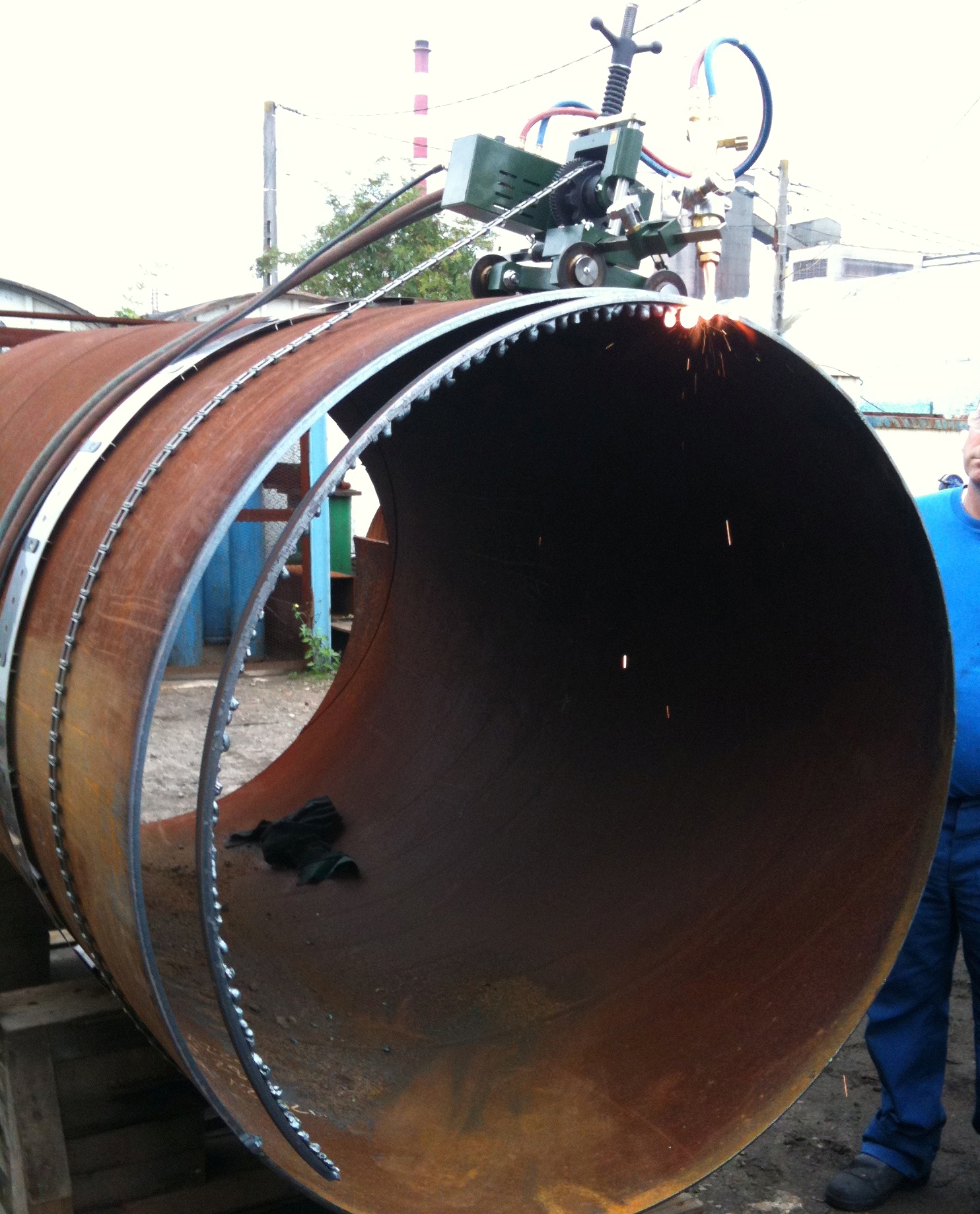 Large diameter cutting with guide rail | KOIKE EUROPE